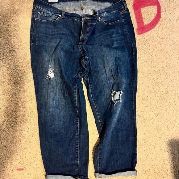 torrid | Jeans | Womens Distressed Blue Jeans Torrid Ex Boyfriend ...